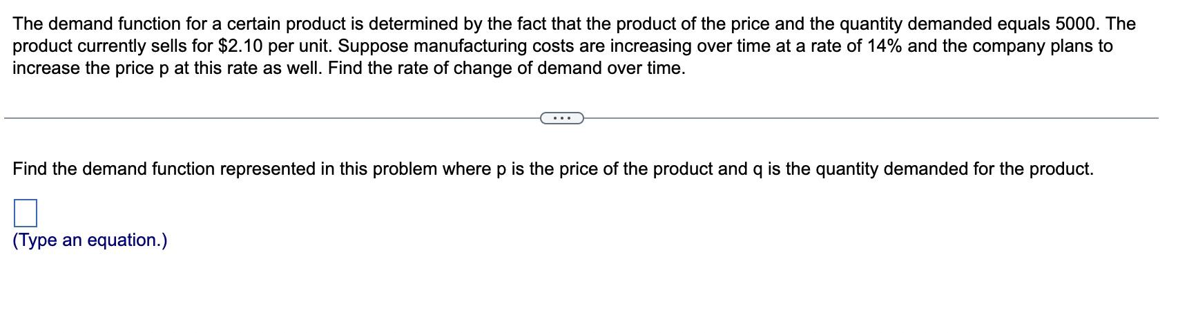 Solved The demand function for a certain product is | Chegg.com