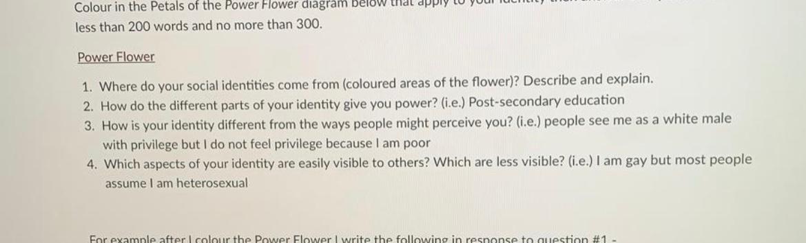 Colour in the Petals of the Power Flower diagram | Chegg.com