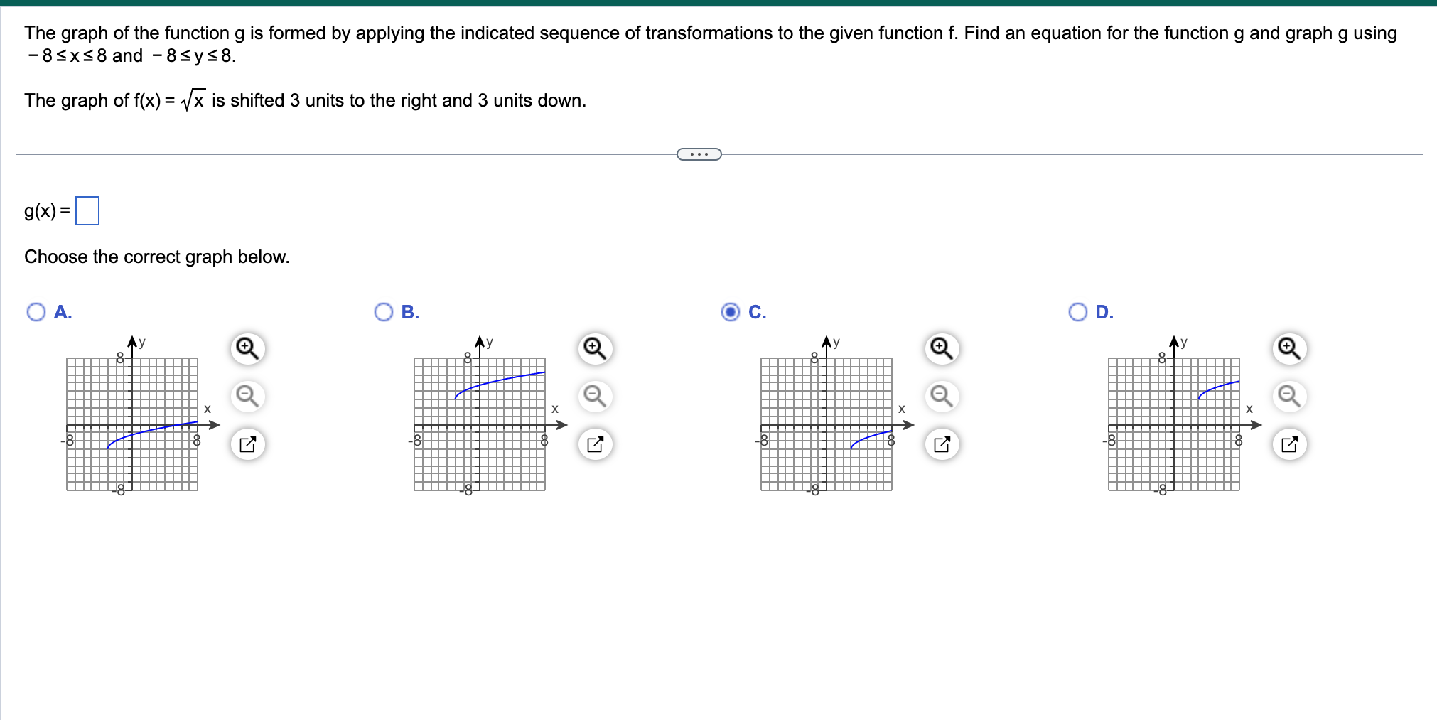 Solved The graph of the function g is formed by applying the | Chegg.com