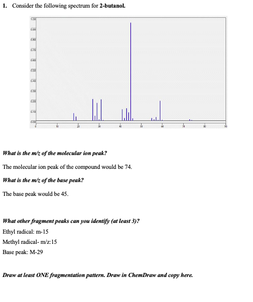 Solved Consider the following spectrum for 2-butanol.What is | Chegg.com