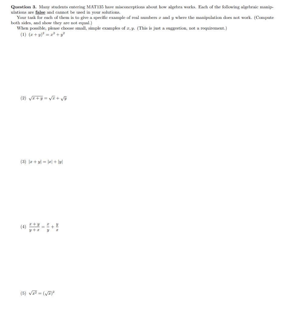 Solved Question 3. Many students entering MAT135 have | Chegg.com