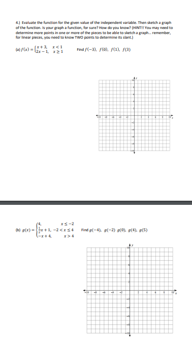 Solved 4.) Evaluate the function for the given value of the | Chegg.com