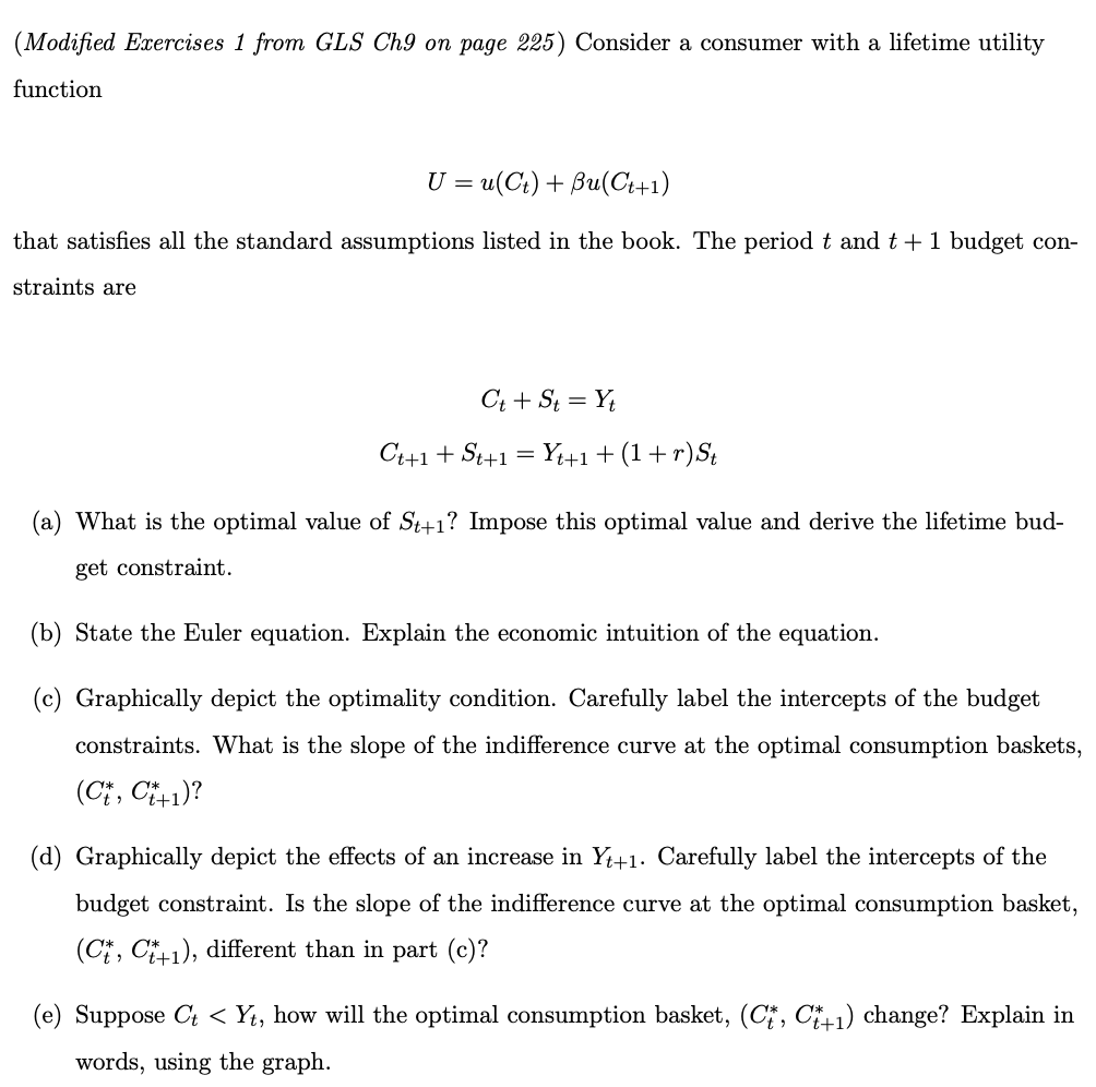 Solved (Modified Exercises 1 ﻿from GLS Ch9 ﻿on page 225) | Chegg.com