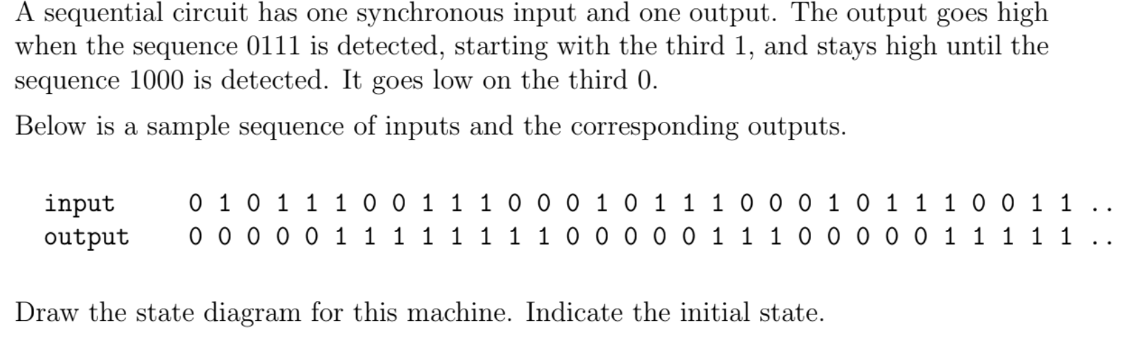 Solved A sequential circuit has one synchronous input and | Chegg.com