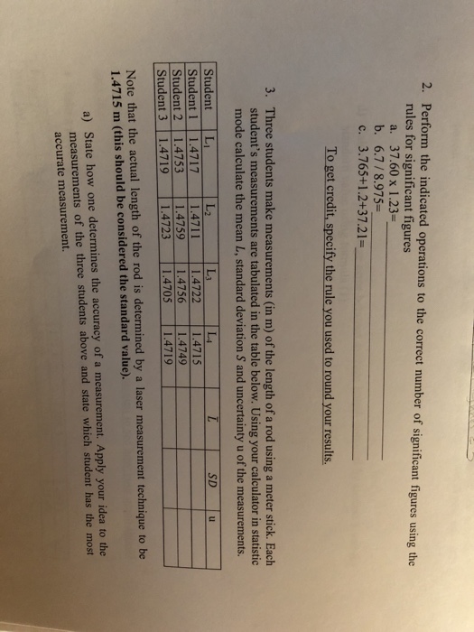 Solved 2. Perform the indicated operations to the correct | Chegg.com