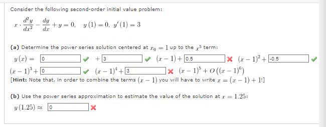 Solved Consider the following second-order initial value | Chegg.com