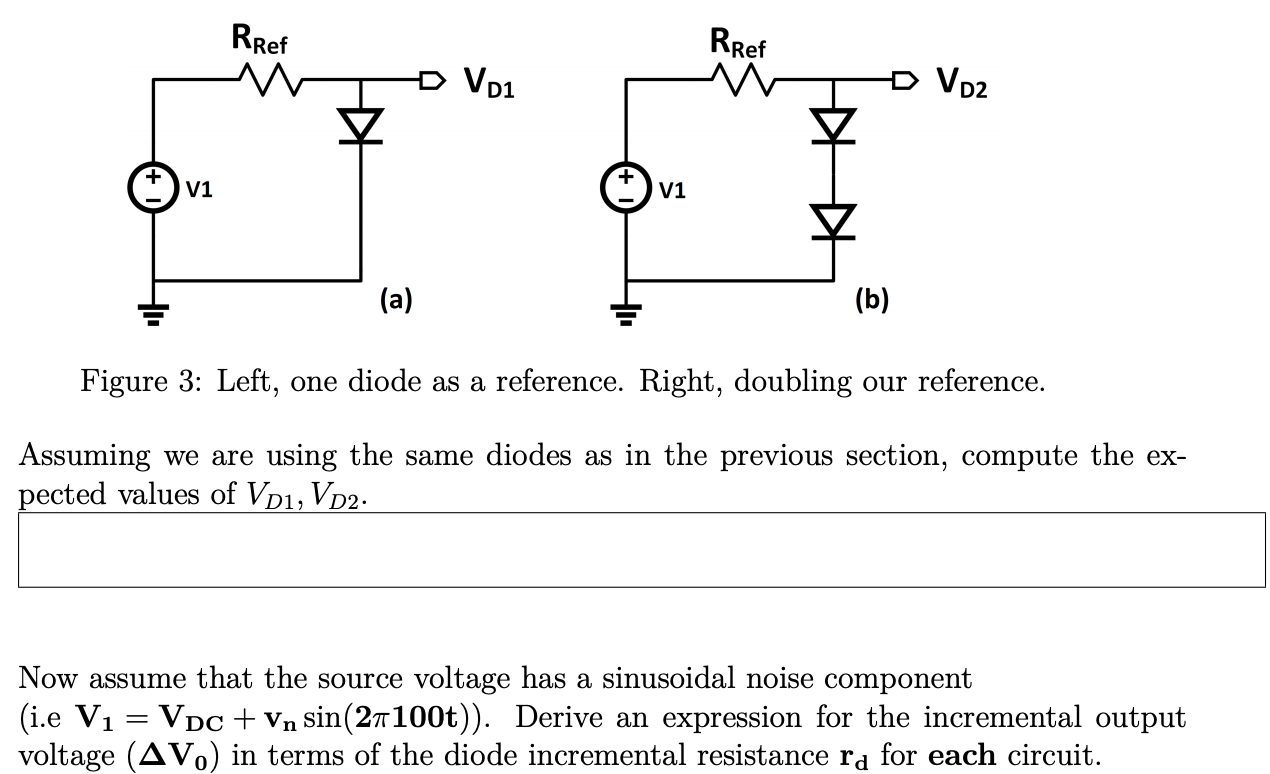 Solved RRef RRef Voi D VD2 V1 V1 (a) (b) Figure 3: Left, one | Chegg.com