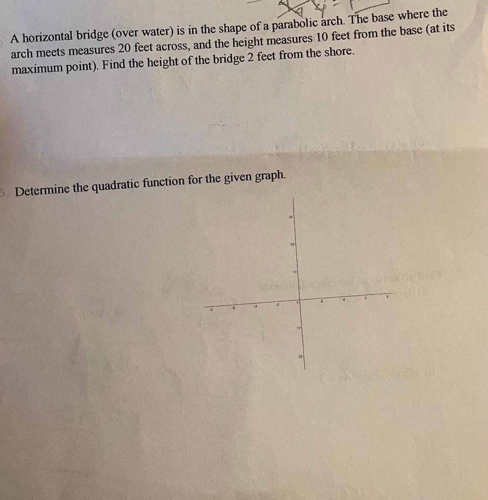 Solved A horizontal bridge (over water) is in the shape of a | Chegg.com