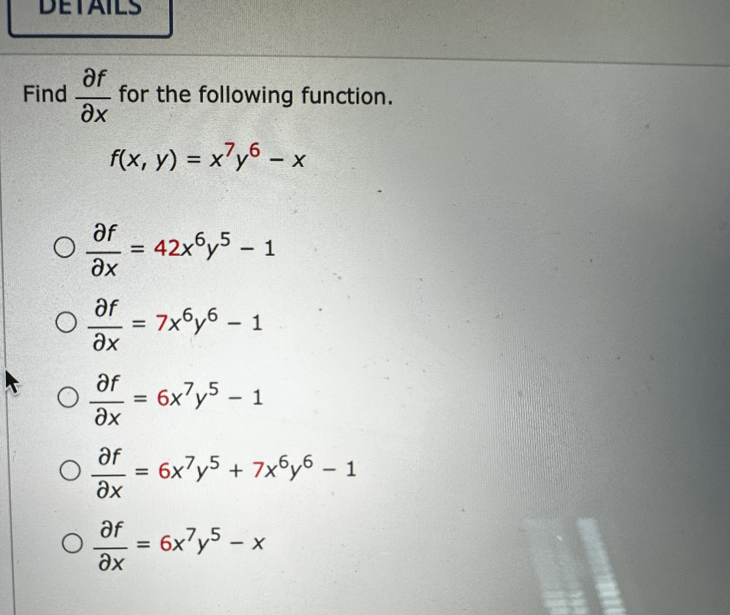 Solved Find ∂x∂f For The Following Function