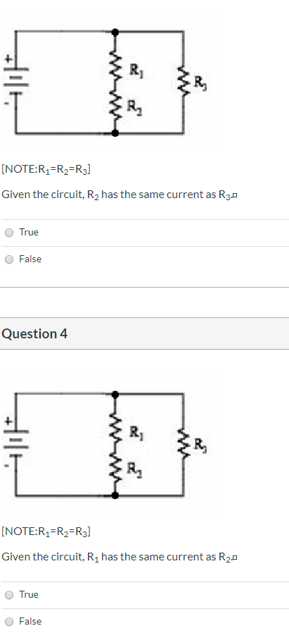 Solved [NOTE:R1=R2=R3] Given the circuit, R2 has the same | Chegg.com