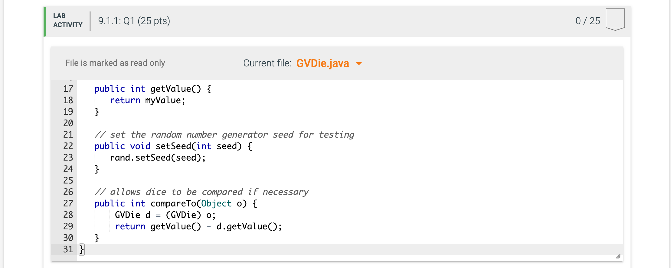 Solved Given two GVDie objects that represent 2 six-sided | Chegg.com