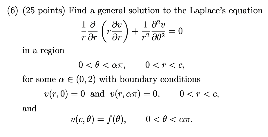 Solved (6) (25 points) Find a general solution to the | Chegg.com