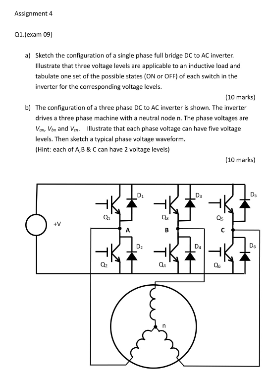 Solved Assignment 4 Q1.(exam 09) a) Sketch the configuration | Chegg.com