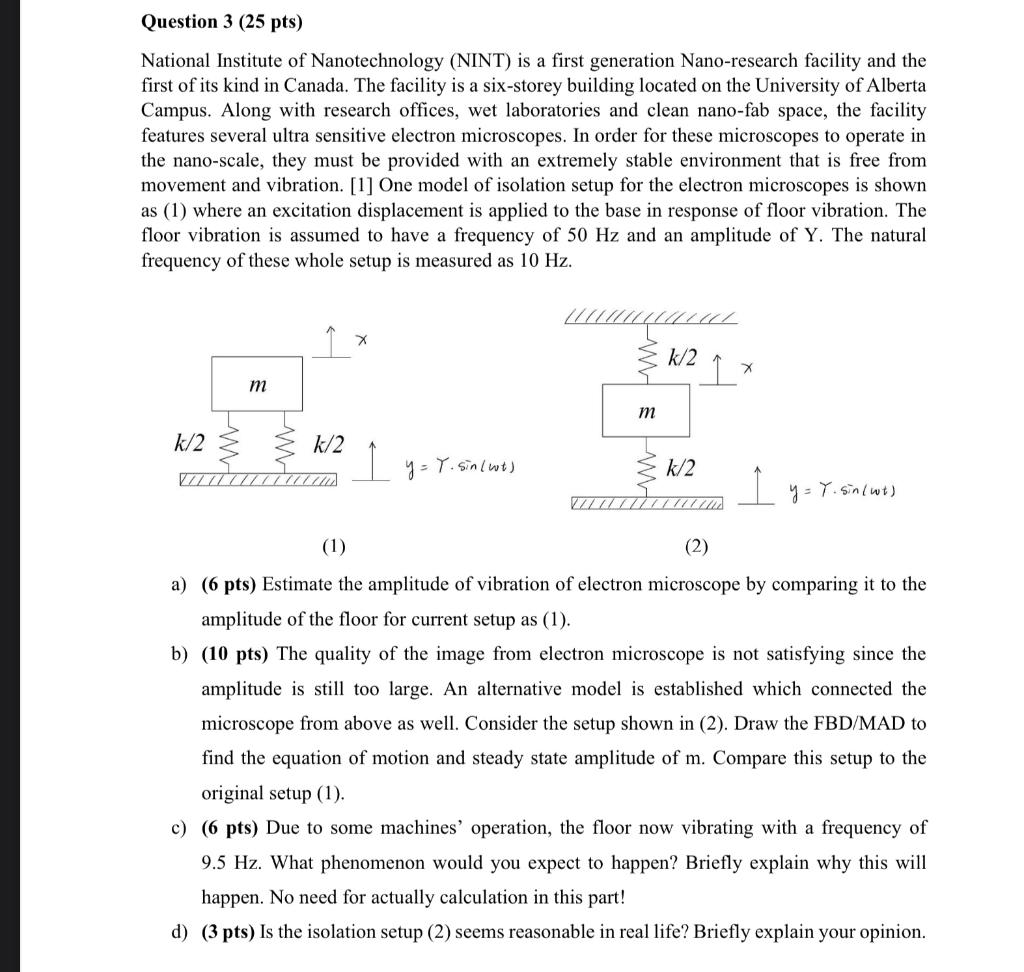Solved Question 3 (25 pts) National Institute of | Chegg.com