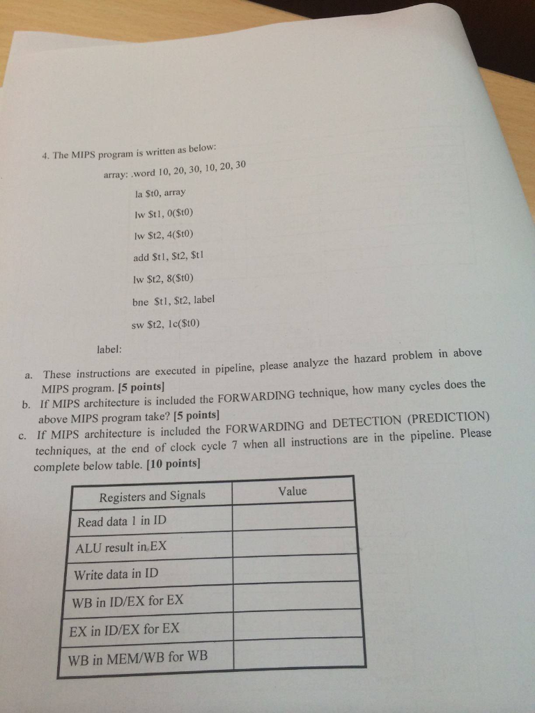 Solved 4. The MIPS program is written as below: array: .word | Chegg.com
