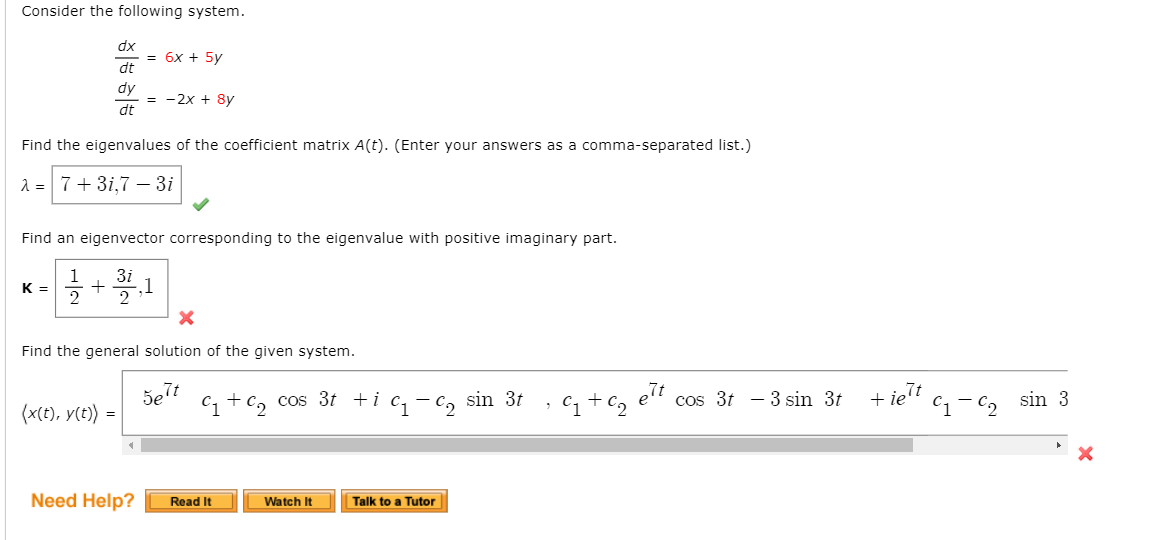 Solved Consider The Following System Dx 6x 5y Dt Dy Dt Chegg