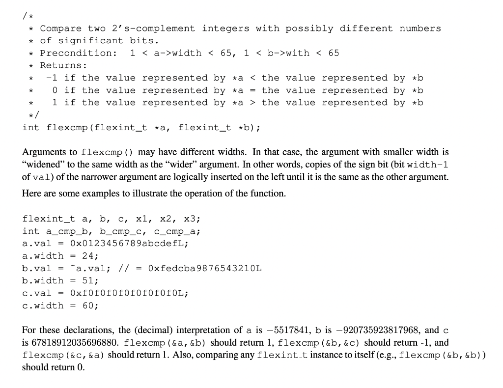 Solved 1 Introduction and Problem Statement A flexint_t is a | Chegg.com