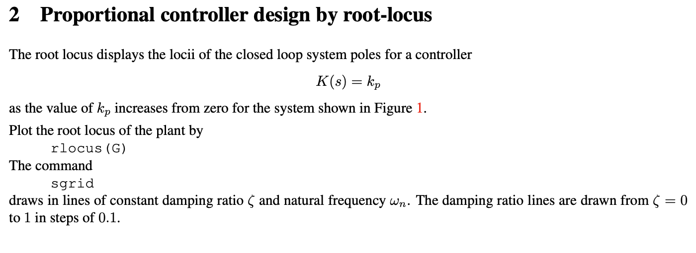 2 Proportional controller design by root-locus The | Chegg.com
