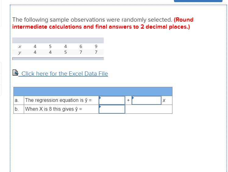 Solved The following sample observations were randomly | Chegg.com