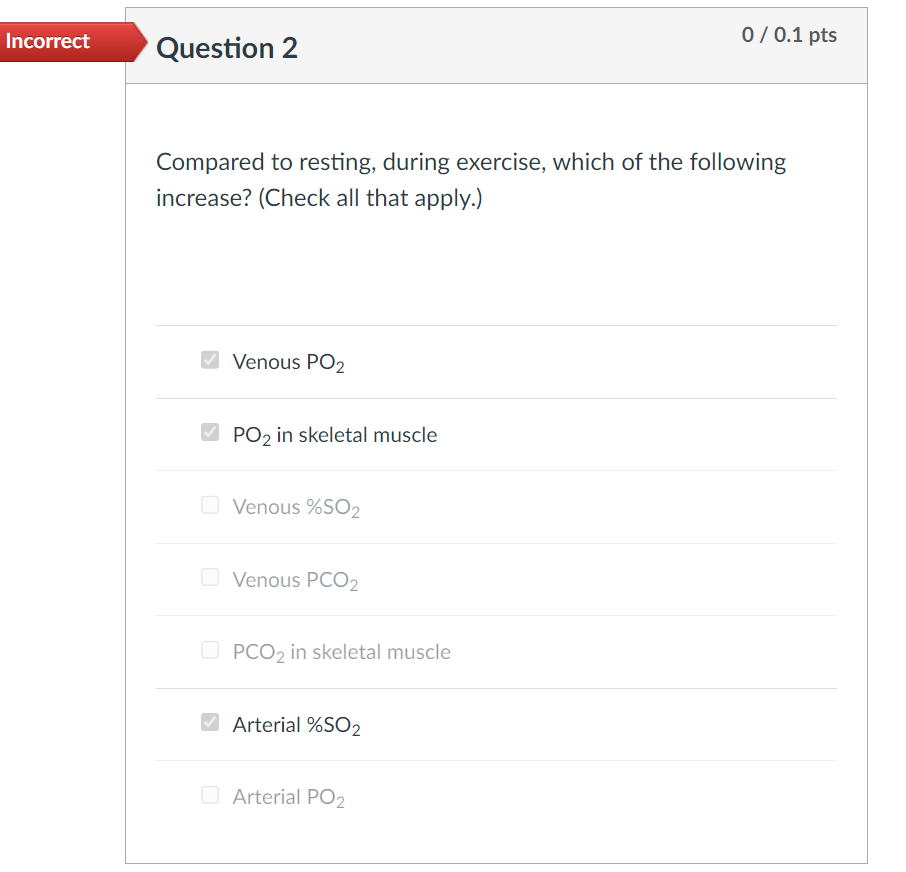 Solved Compared to resting, during exercise, which of the | Chegg.com