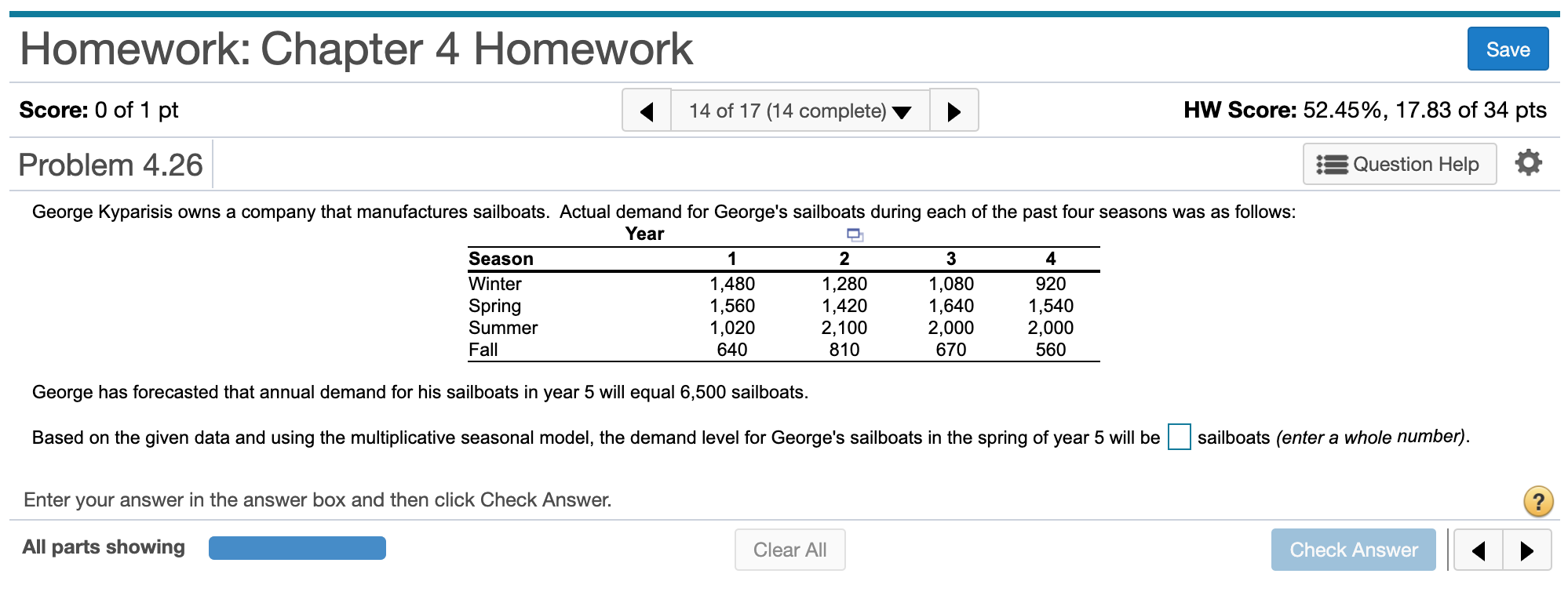 Solved Homework Chapter 4 Homework Save Score 0 Of 1 Pt 14