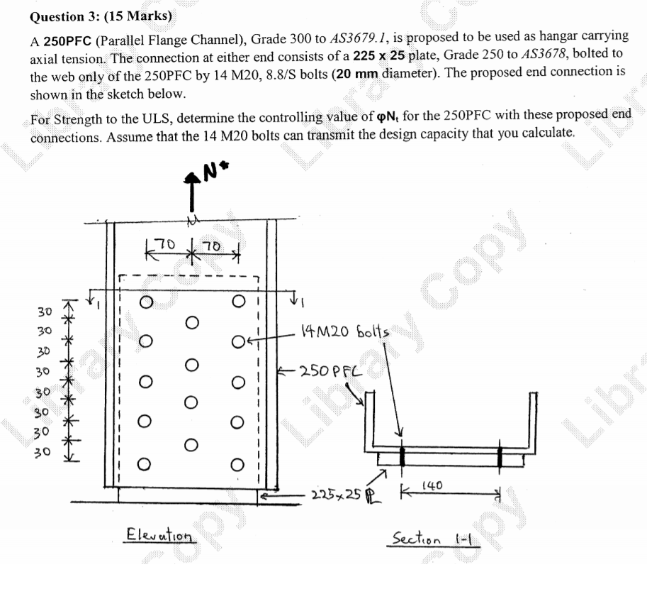 Question 3: (15 Marks) A 250PFC (Parallel Flange | Chegg.com