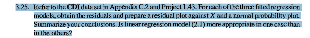 3.25. Refer to the CDI data set in Appendix C.2 and | Chegg.com