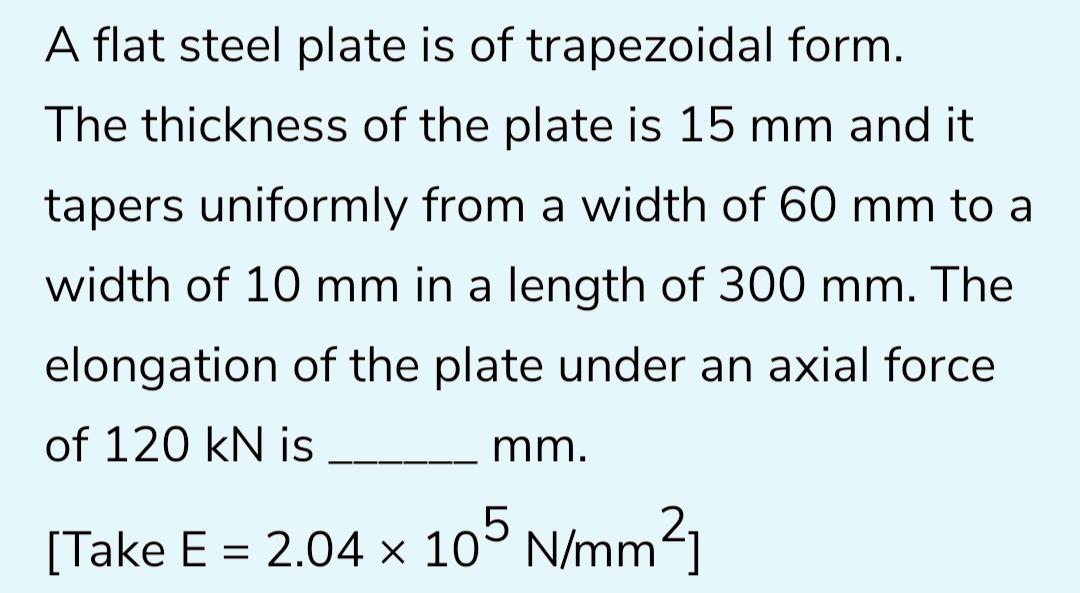 Solved A flat steel plate is of trapezoidal form. The | Chegg.com