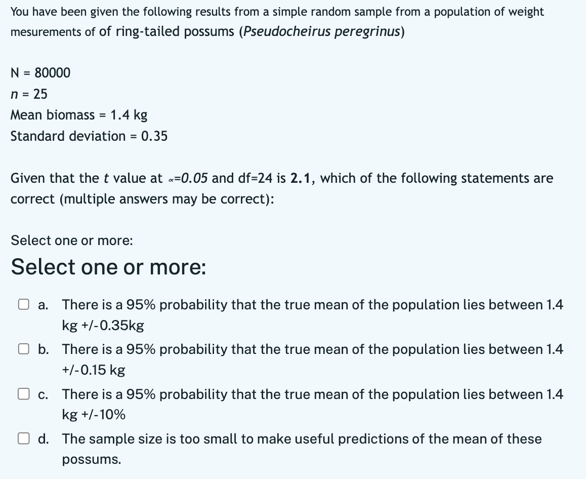 Solved You have been given the following results from a | Chegg.com