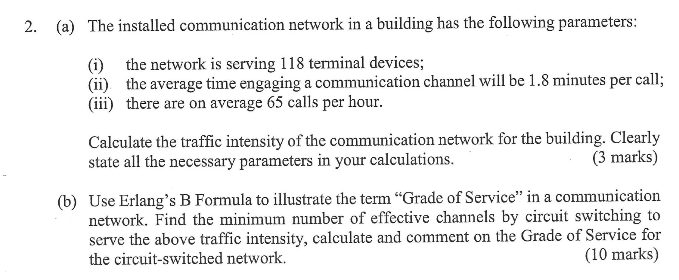 Solved (a) The installed communication network in a building | Chegg.com