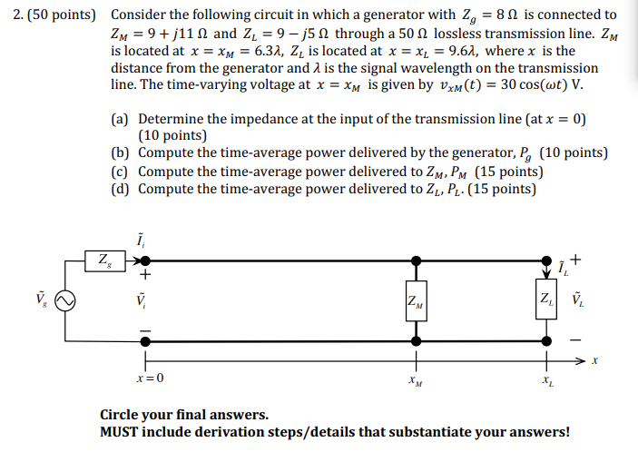 Solved 2. (50 points) Consider the following circuit in | Chegg.com