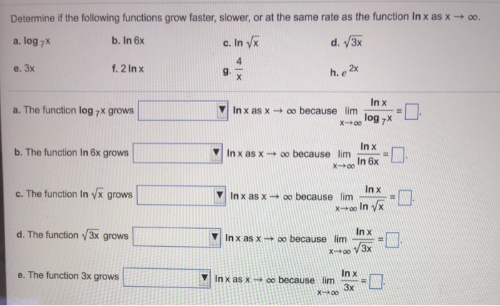 Solved Determine if the following functions grow faster, | Chegg.com