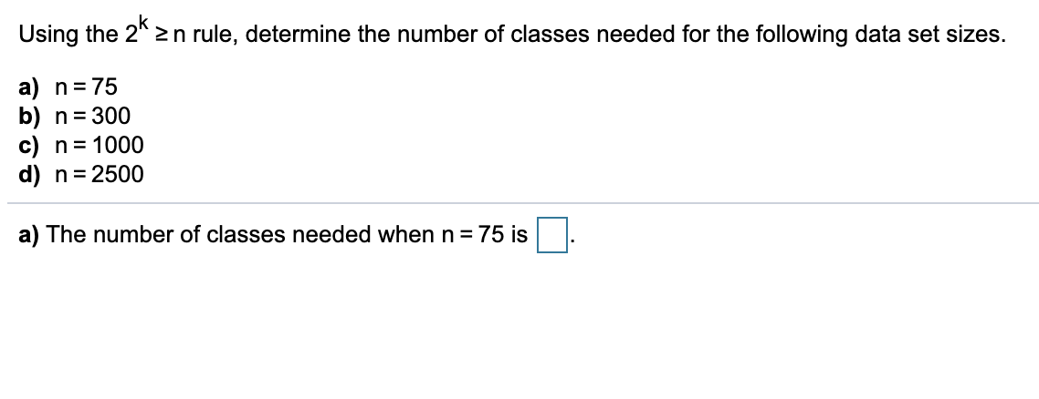 Solved Using the 2% z n rule, determine the number of | Chegg.com