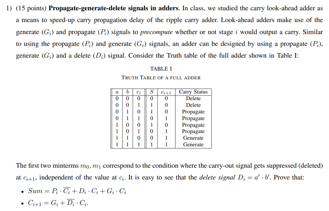 Solved 1) (15 points) Propagate-generate-delete signals in | Chegg.com