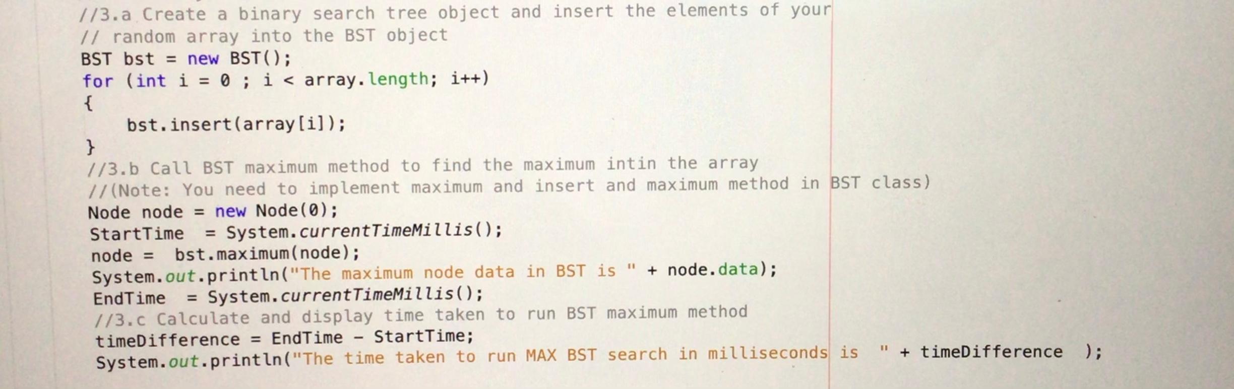Solved 3a Create A Binary Search Tree Object And Insert 7531