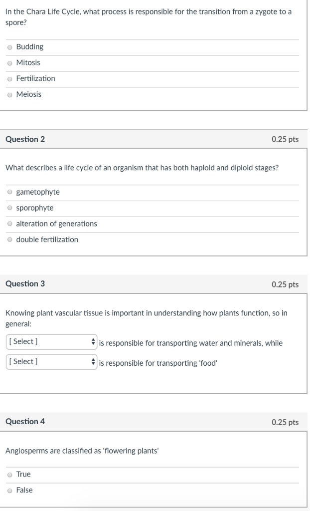 Solved In the Chara Life Cycle, what process is responsible | Chegg.com