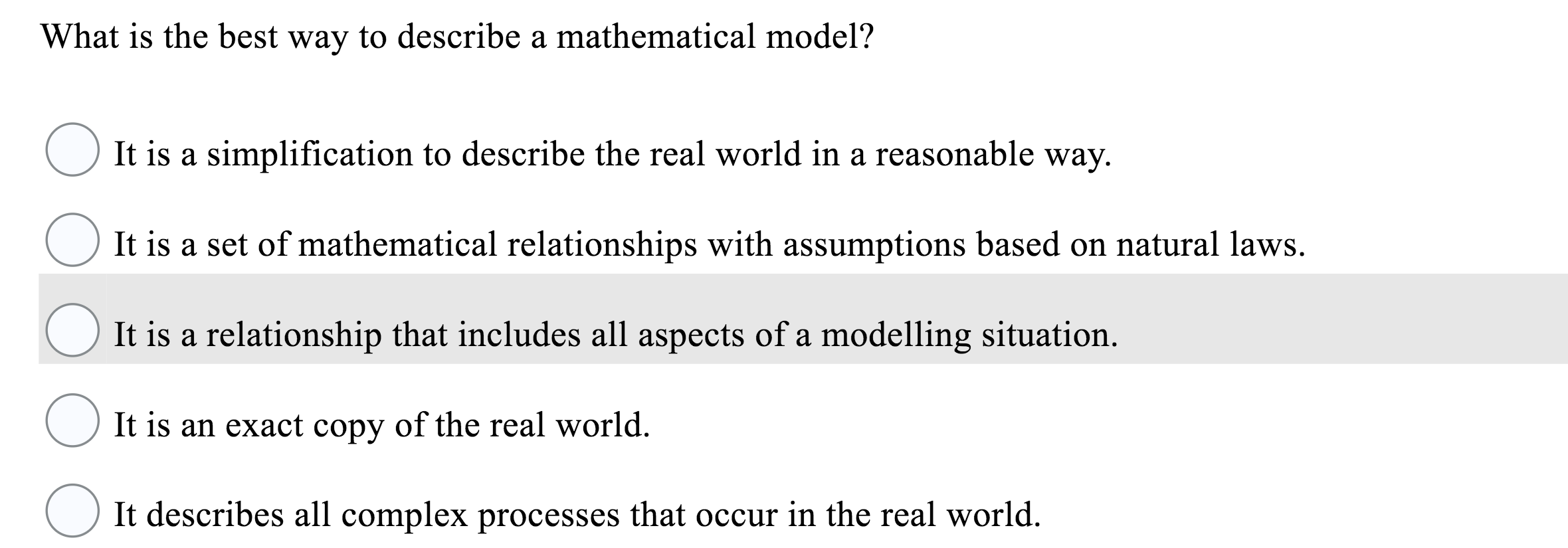Solved What is the best way to describe a mathematical | Chegg.com