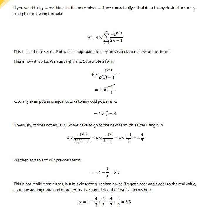 Experiment 2 - Experimentally determine Pi by | Chegg.com