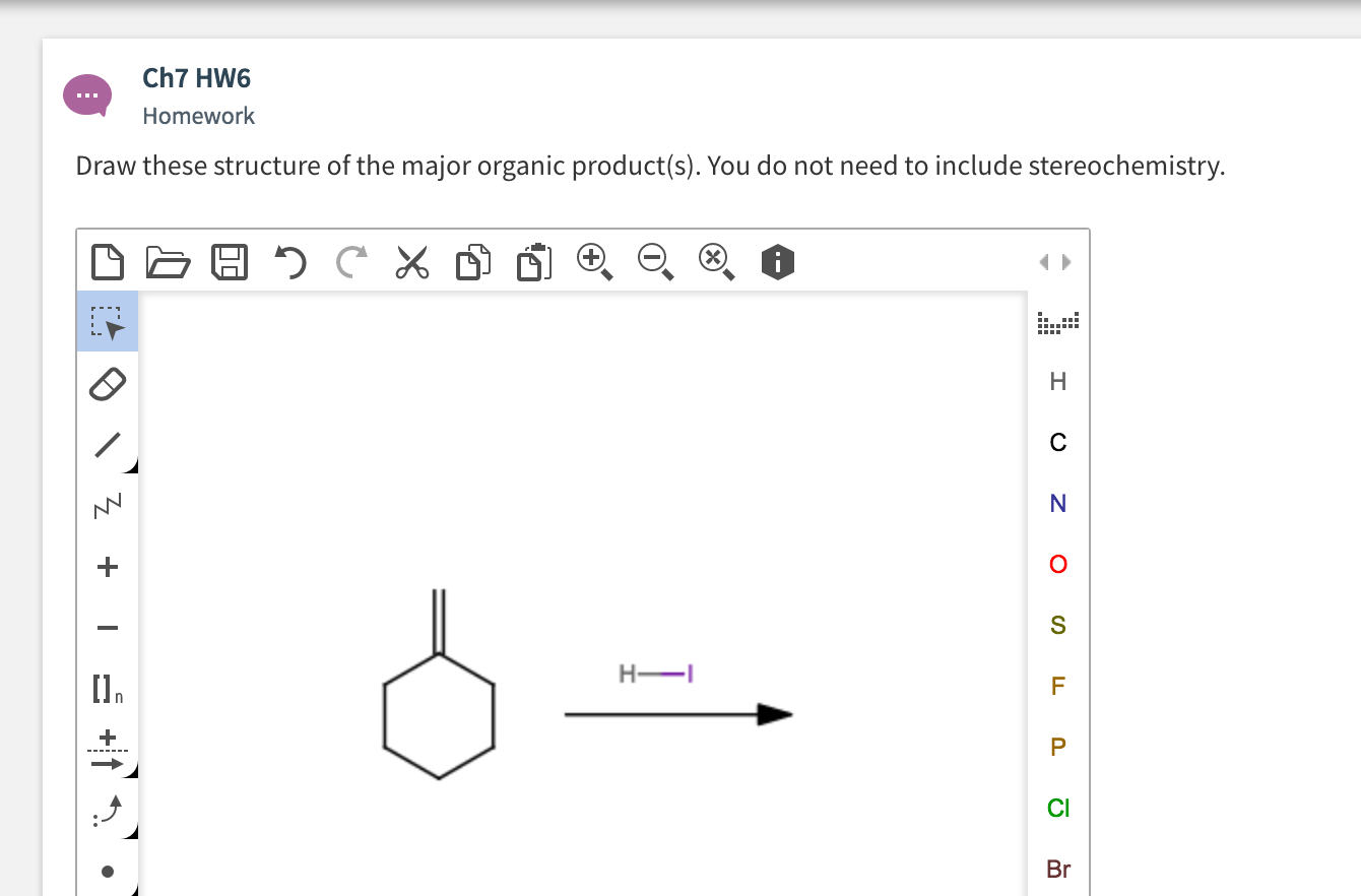 Solved Ch7 HW6 Homework Draw these structure of the major | Chegg.com