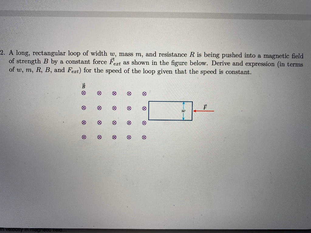 2. A long, rectangular loop of width w, mass m, and | Chegg.com