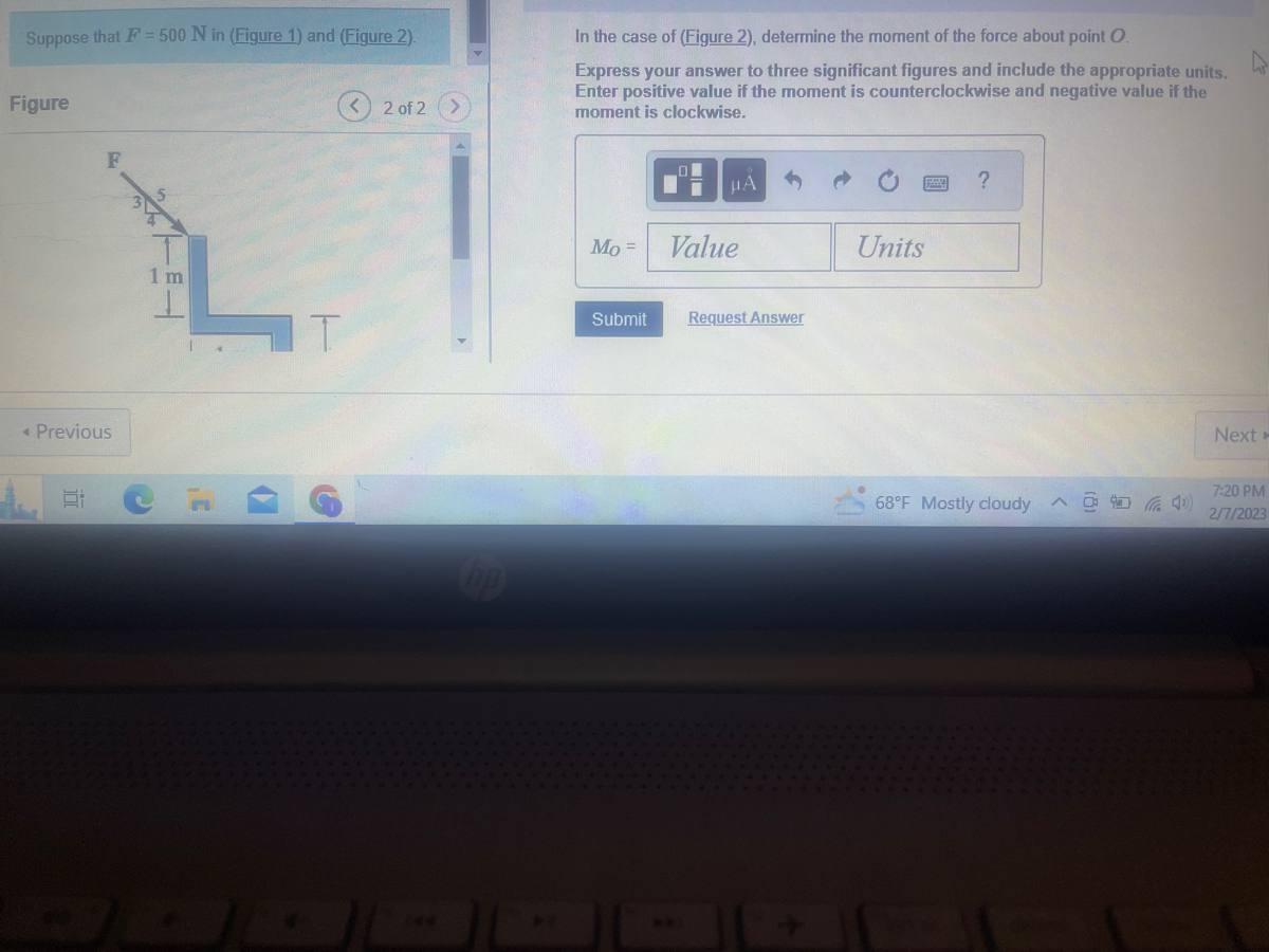 Solved Suppose that F=500 N in (Figure 1) and (Figure 2). In | Chegg.com