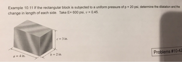 Solved Example 10.11 If the rectangular block is subjected | Chegg.com