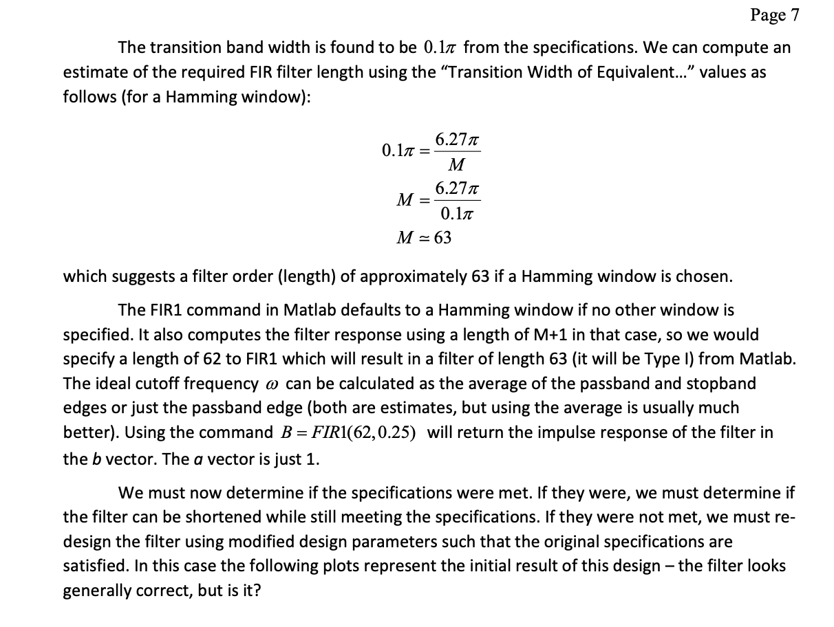 Page 1 Digital Signal Processing ЕCEN 4763 Fall 2019 | Chegg.com