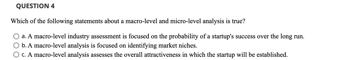 Solved Which of the following statements about a macro-level | Chegg.com