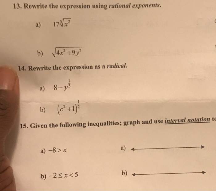 Solved 13. Rewrite the expression using rational exponents. | Chegg.com