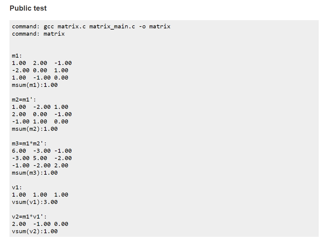 Solved Write C header program matrix. h to define the | Chegg.com