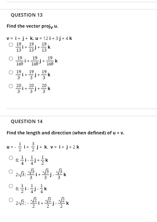 Solved Find the vector projvu. | Chegg.com
