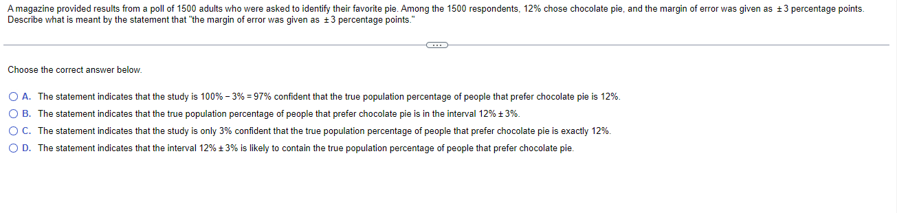 Solved Choose the correct answer below. A. The statement | Chegg.com