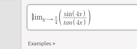 Solved limx sin( 4x) Ātan(4x) TT Examples » | Chegg.com