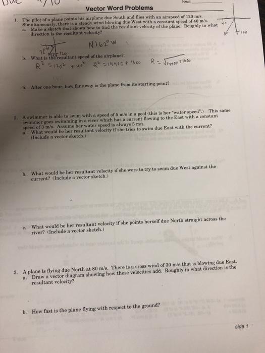 Solved ME70 Vector Word Problems 1. The pilot of a plane poi | Chegg.com